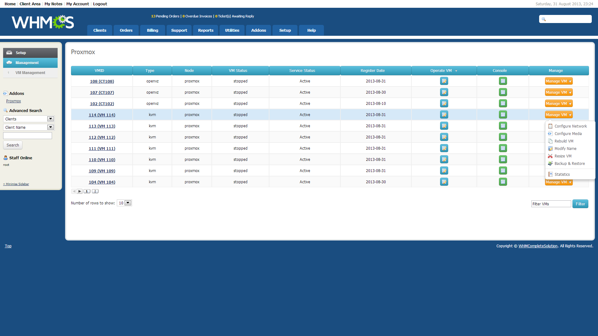 Proxmox VPS WHMCS Marketplace